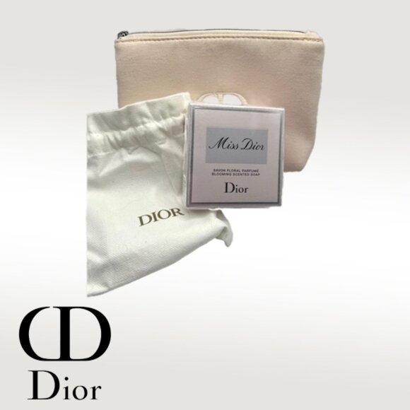 Dior | Bags | Dior Beauty Pouch With Miss Dior Soap | Poshmark